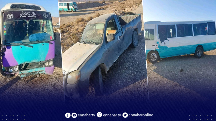 تبسة 15 جريح في اصطدام بين حافلة نقل المسافرين وسيارة نفعية النهار